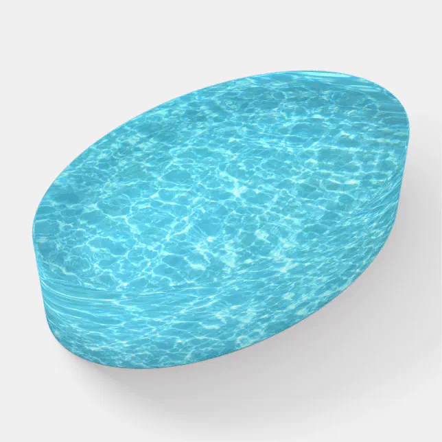 Custom Blue Water Aqua Nature Swimming Pool Oval Paperweight | Zazzle
