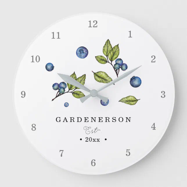 Custom Blueberry Large Clock | Zazzle
