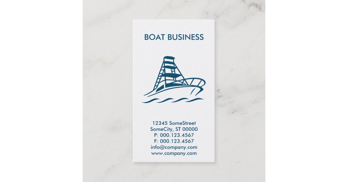 custom boat business business card | Zazzle