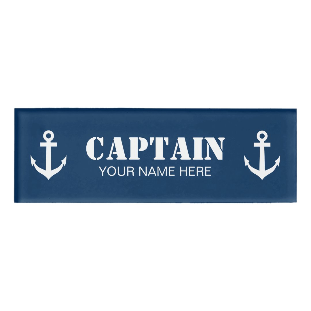 Custom boat captain magnetic name tags for sailors | Zazzle
