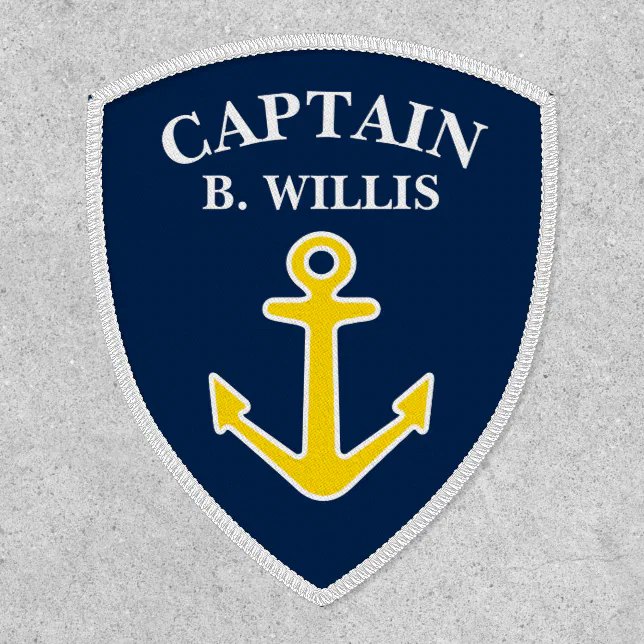 Custom boat captain name anchor patch | Zazzle