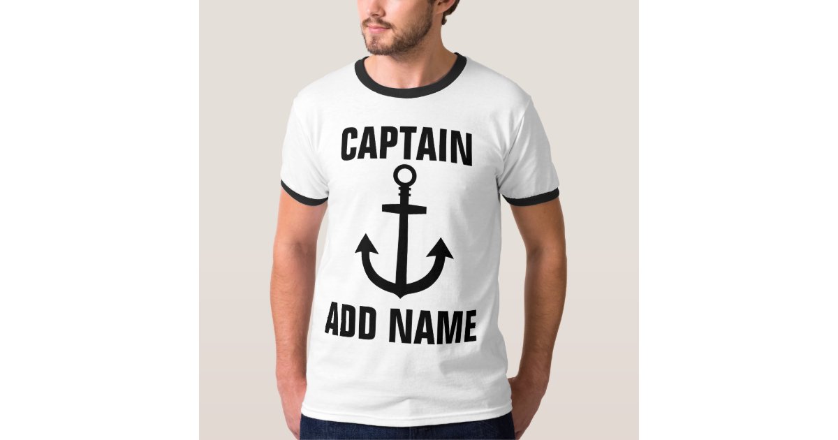 Custom Boat Captain Name Anchor Tee | Zazzle