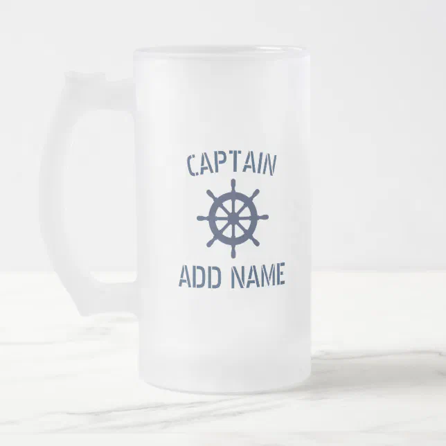 Custom boat captain name nautical beer stein | Zazzle