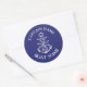 Custom boat captain name navy nautical sailor classic round sticker ...