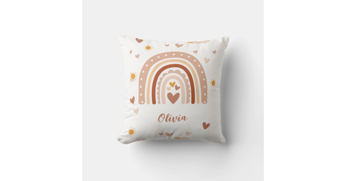 Custom bohemian rainbow throw pillow | Zazzle
