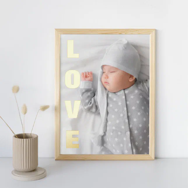 CUSTOM BOLD LOVE LETTERS PHOTO FOIL PRINTS | Zazzle