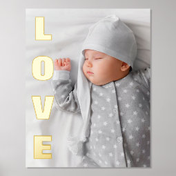 CUSTOM BOLD LOVE LETTERS PHOTO FOIL PRINTS | Zazzle