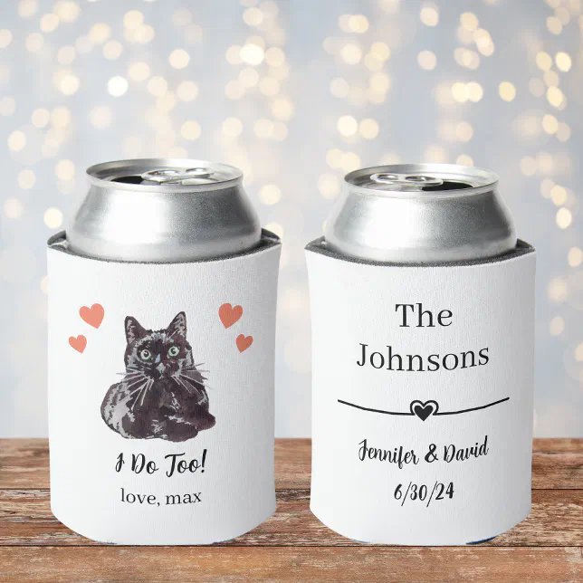 Custom Bombay Cat Pet Wedding Can Cooler | Zazzle