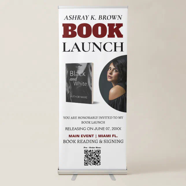 Custom Book Launch Vertical Retractable Banner | Zazzle