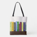 Custom Book Titles bookshelf Tote Bag | Zazzle