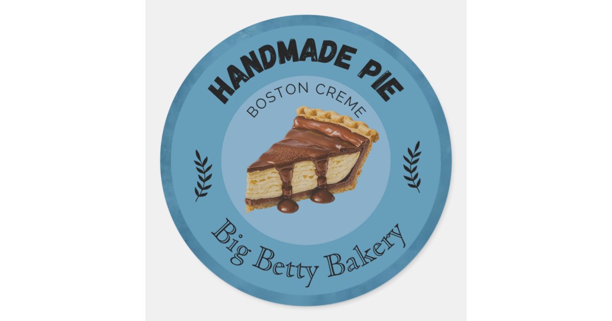 Custom Boston Cream Pie Labels | Personalized Bake | Zazzle