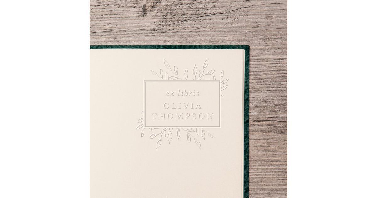Custom Botanical Book Embosser Personal Library | Zazzle