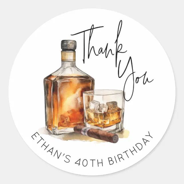 Custom Bourbon Thank You Stickers Whiskey Labels | Zazzle