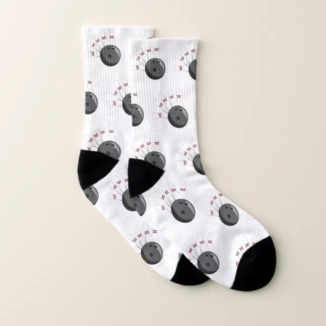 Custom Bowling Ball & Pins Pattern Socks | Zazzle