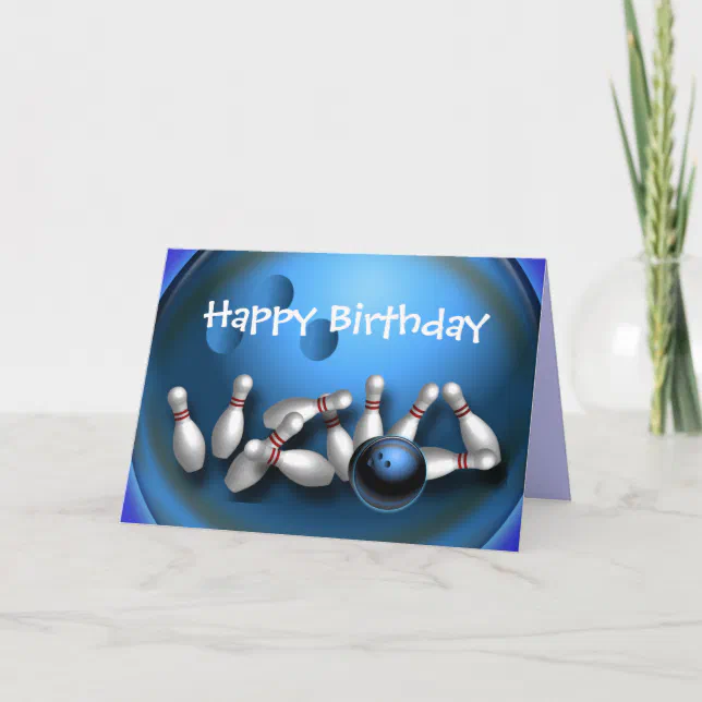 Custom Bowling Greeting Holiday Card | Zazzle