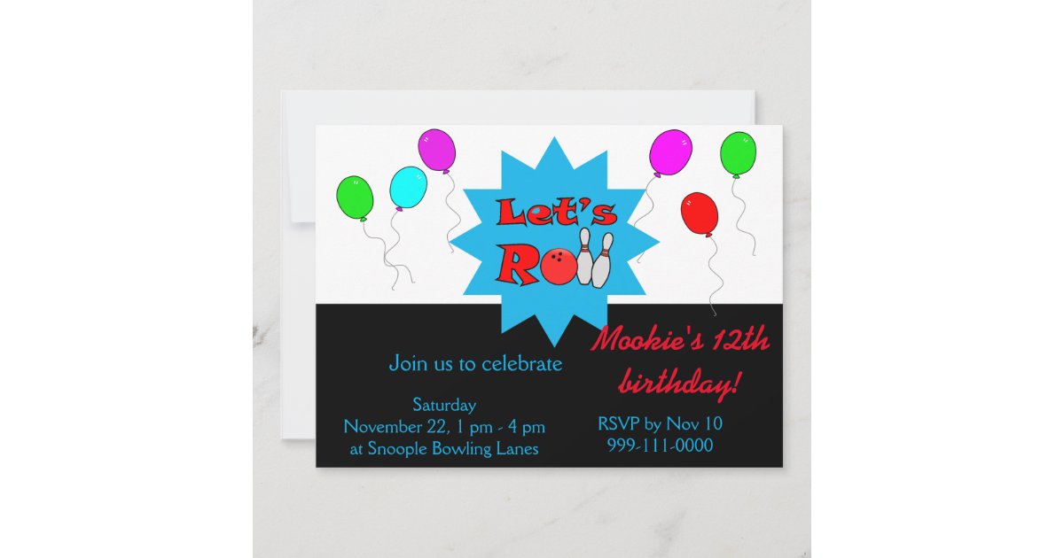 Custom Bowling Invitation - Invite Template | Zazzle