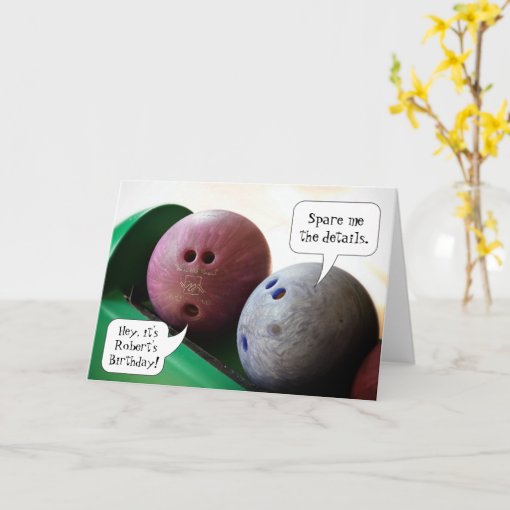 Custom Bowling League Bowler Birthday Card | Zazzle