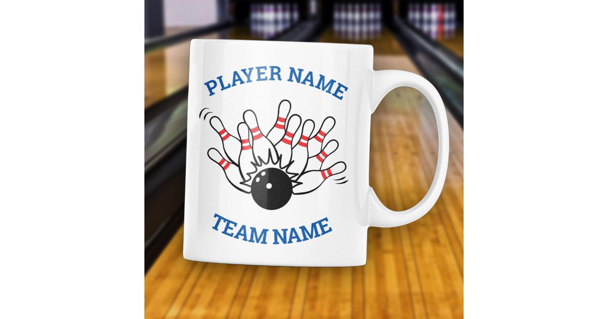 Custom Bowling Team Logo with Player & Team Name Two-Tone Coffee Mug ...