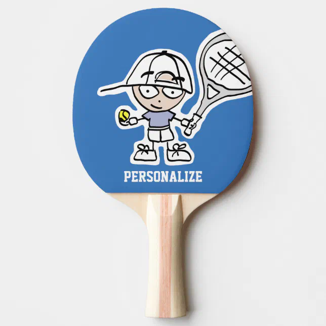 Custom boy cartoon table tennis ping pong paddle | Zazzle