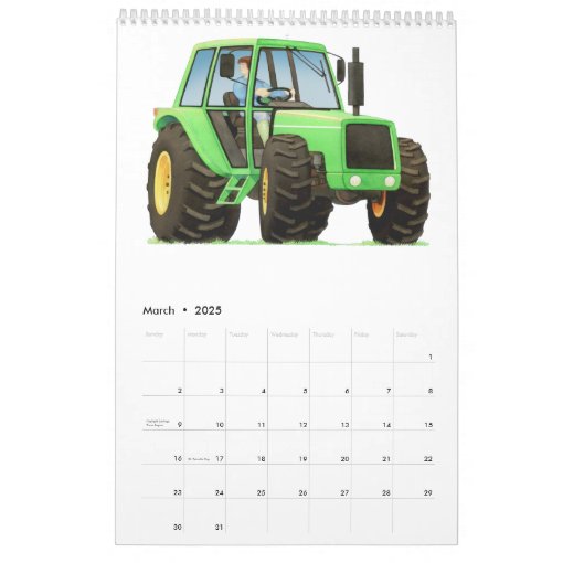 Custom Boys 4th Birthday Construction Truck Calendar | Zazzle