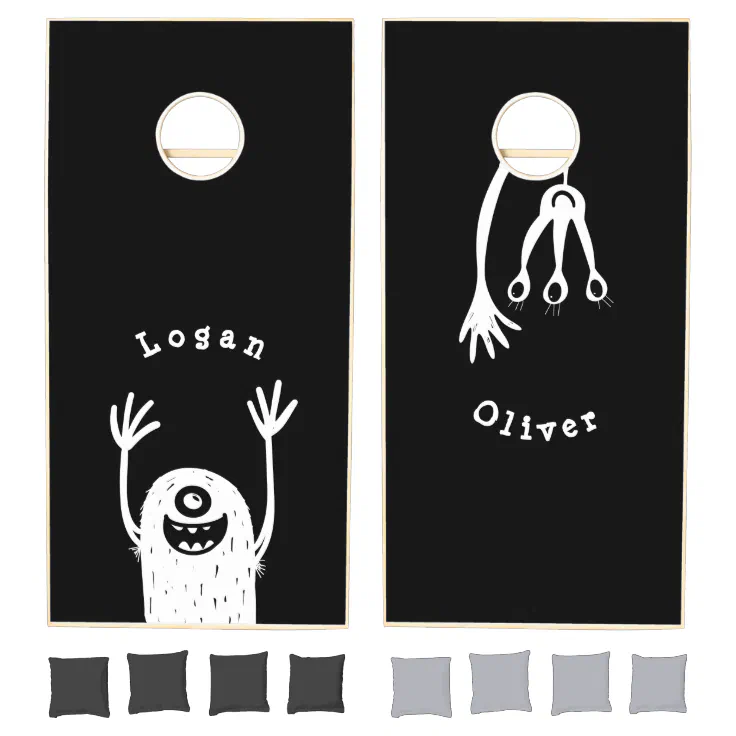 Custom Boys Monster Brothers Cornhole Set | Zazzle