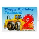 Kids Custom Construction Happy Birthday Bulldozer Card | Zazzle.com