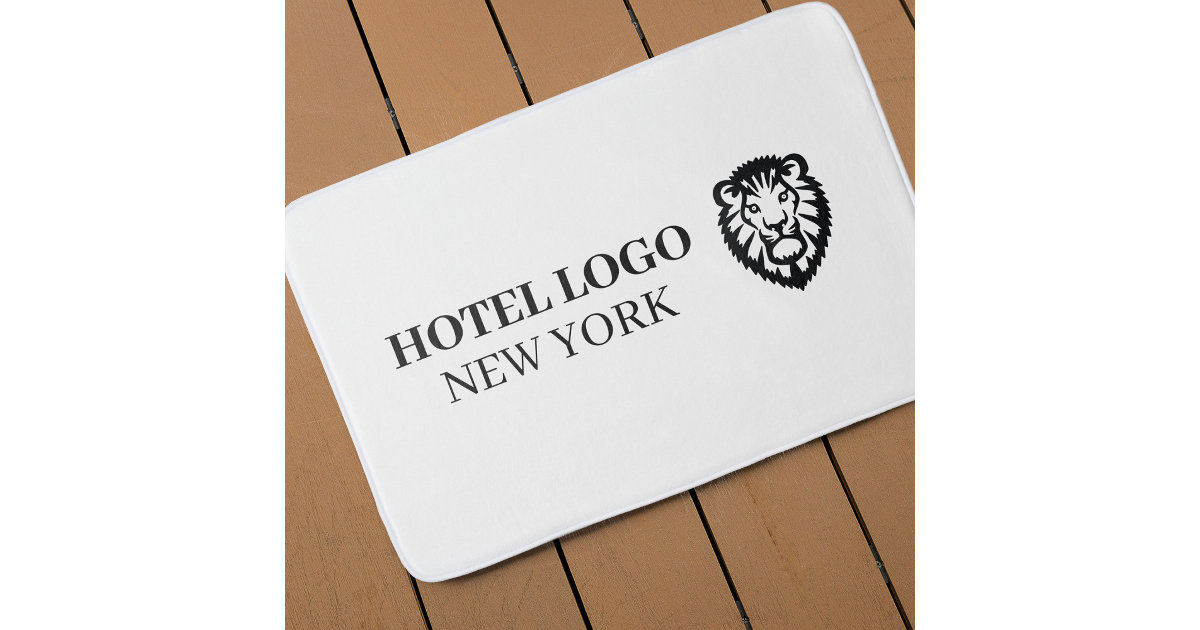 Custom Branded Amenities Hotel Logo Bath Mat | Zazzle