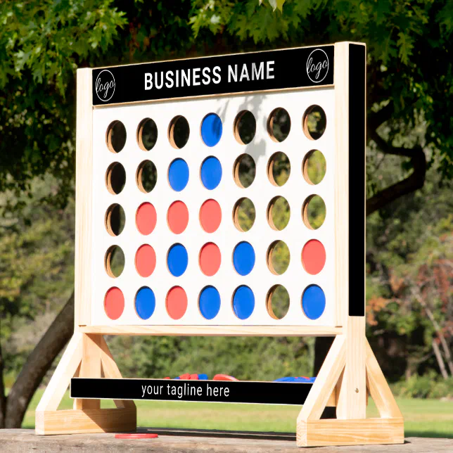 Custom Branded Company Picnic Black Business Logo Fast Four | Zazzle