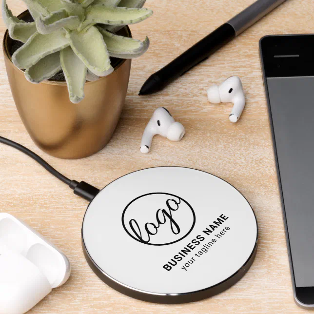Custom Branded Company Promotional Business Logo Wireless Charger | Zazzle