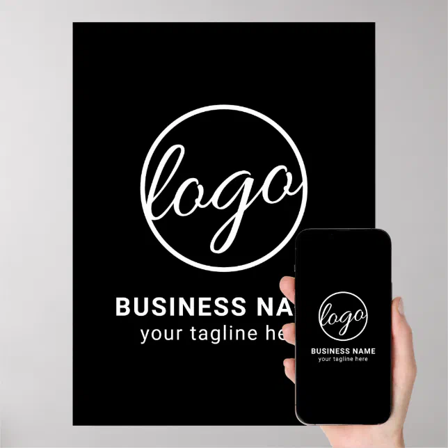 Custom Branded Company Simple Black Business Logo Poster | Zazzle