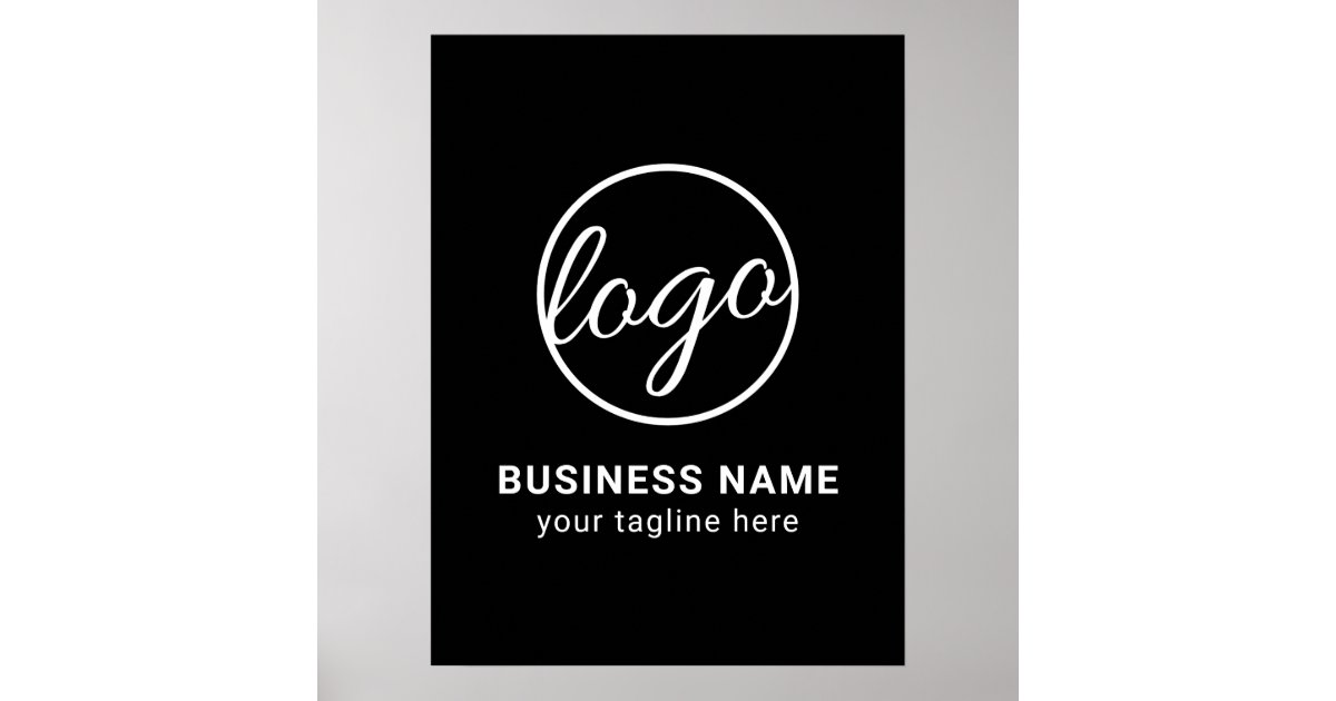 Custom Branded Company Simple Black Business Logo Poster | Zazzle