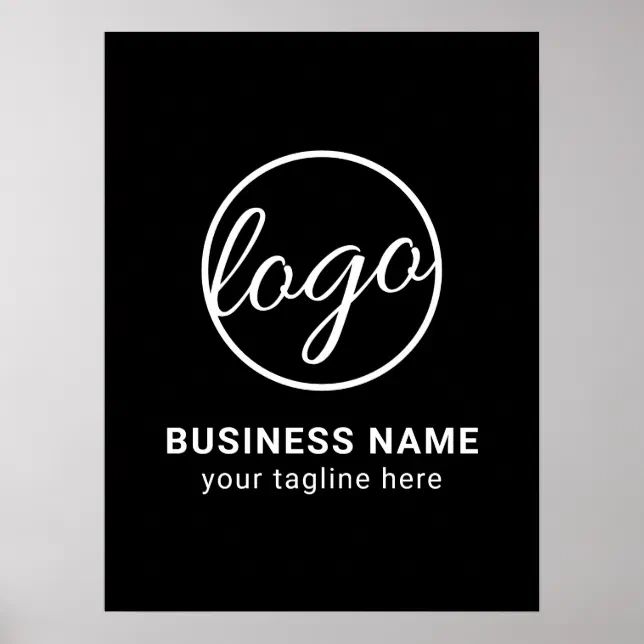 Custom Branded Company Simple Black Business Logo Poster | Zazzle