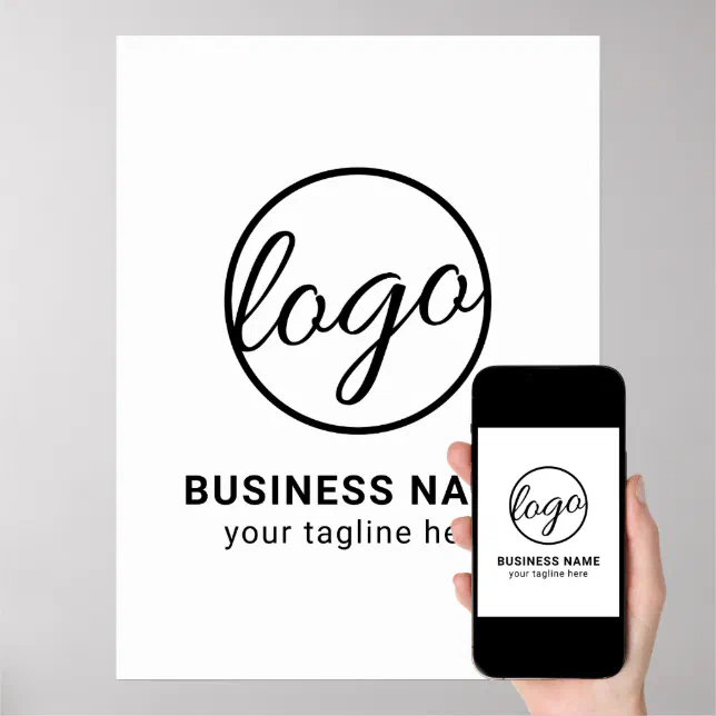 Custom Branded Company Simple Business Logo Poster | Zazzle