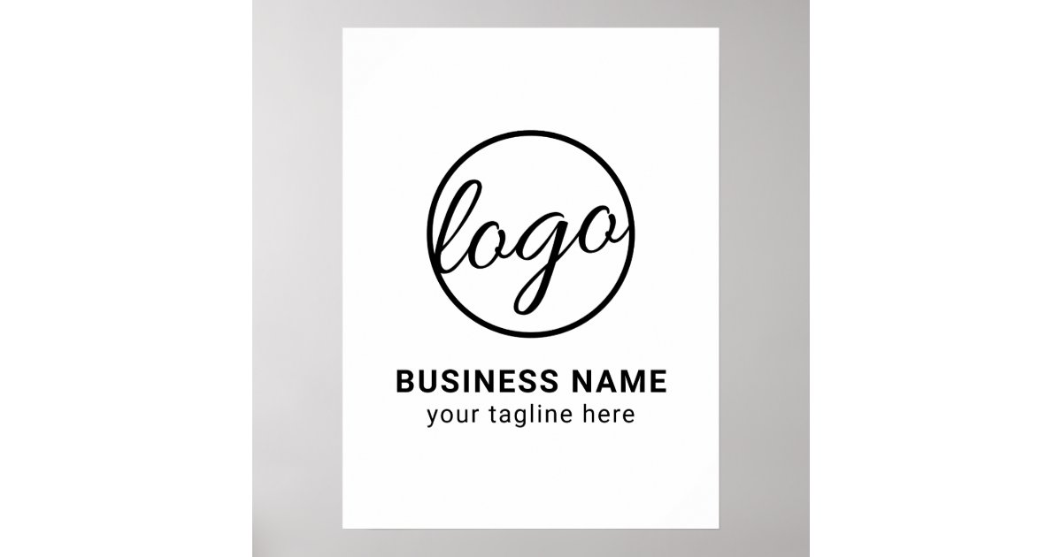 Custom Branded Company Simple Business Logo Poster | Zazzle