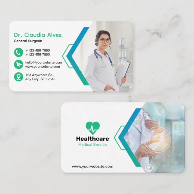 Custom Branded Creative Modern Medical Service Business Card | Zazzle