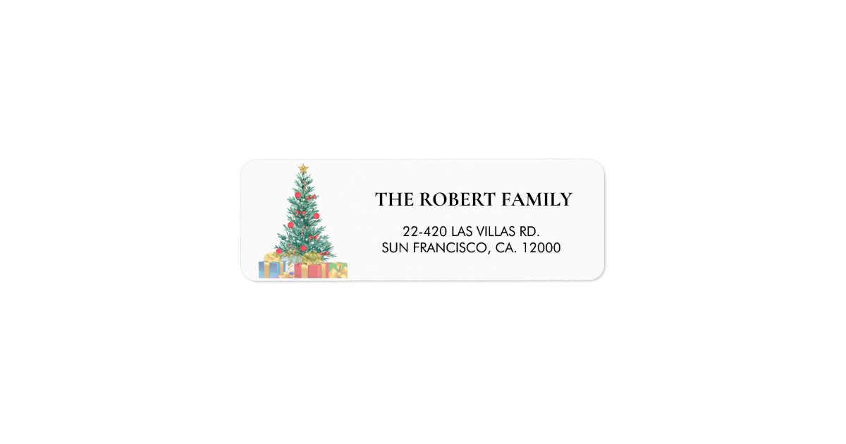 Custom Branded Elegant Christmas Return Address Label | Zazzle
