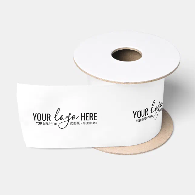 Custom Branded Logo Business Company Packaging Satin Ribbon | Zazzle
