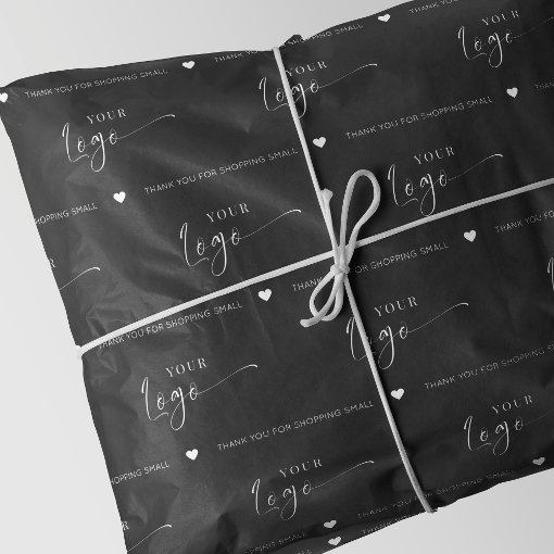 Custom Branded Minimal Logo Black Packaging Tissue Paper | Zazzle