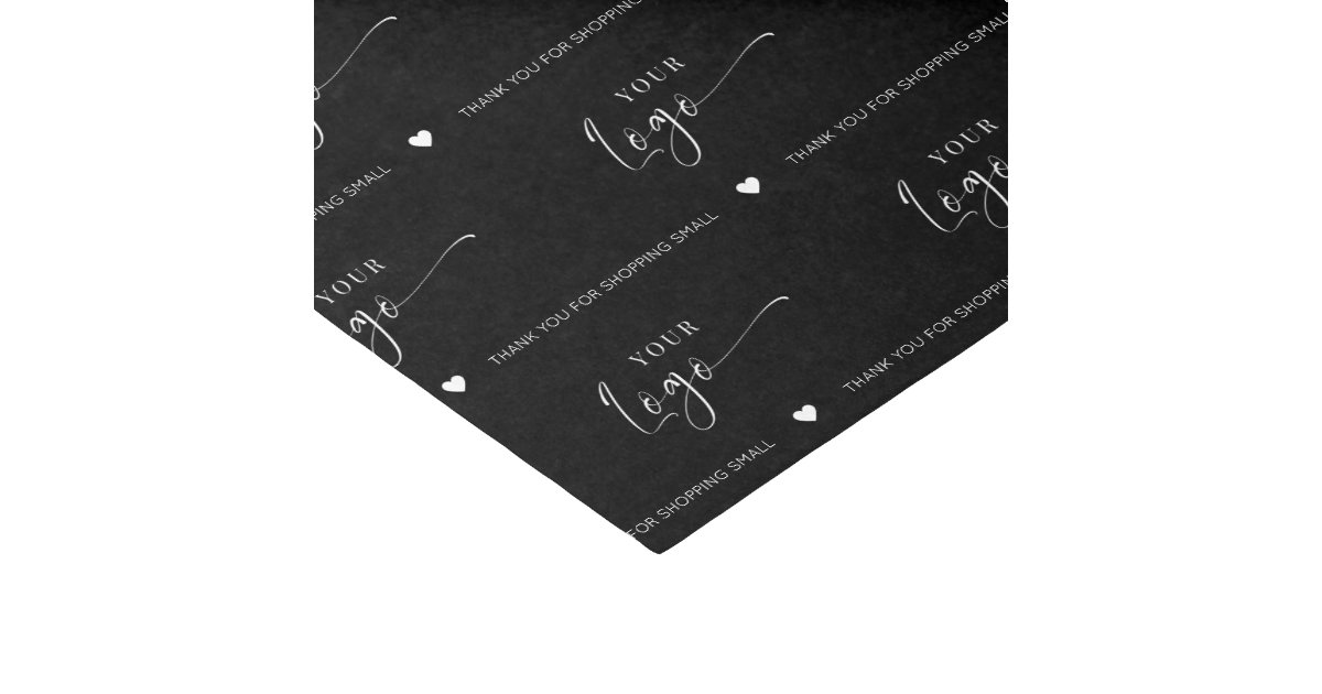 Custom Branded Minimal Logo Black Packaging Tissue Paper | Zazzle