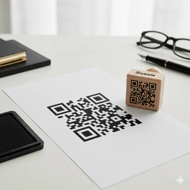Custom Branded Modern QR Code Self-inking Stamp | Zazzle