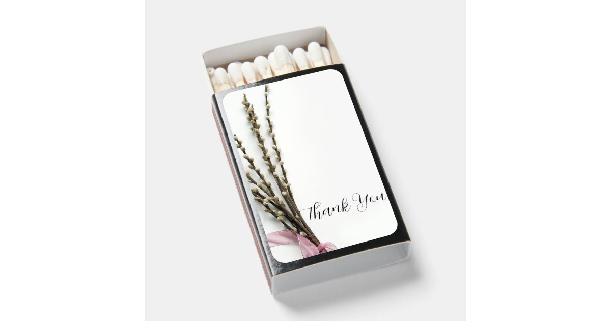 Custom Branded Simple Elegant Floral Wedding Matchboxes | Zazzle