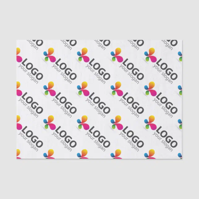 Custom branded tiled logo message tissue paper | Zazzle