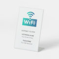 Custom Branded Wifi Network Connect Modern White Pedestal Sign | Zazzle