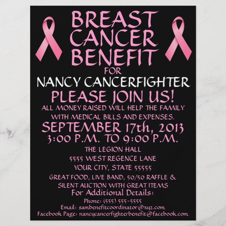 Custom Breast Cancer Benefit Flyer | Zazzle