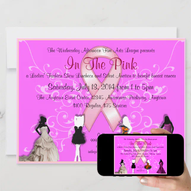 Custom Breast Cancer Event Invitations | Zazzle