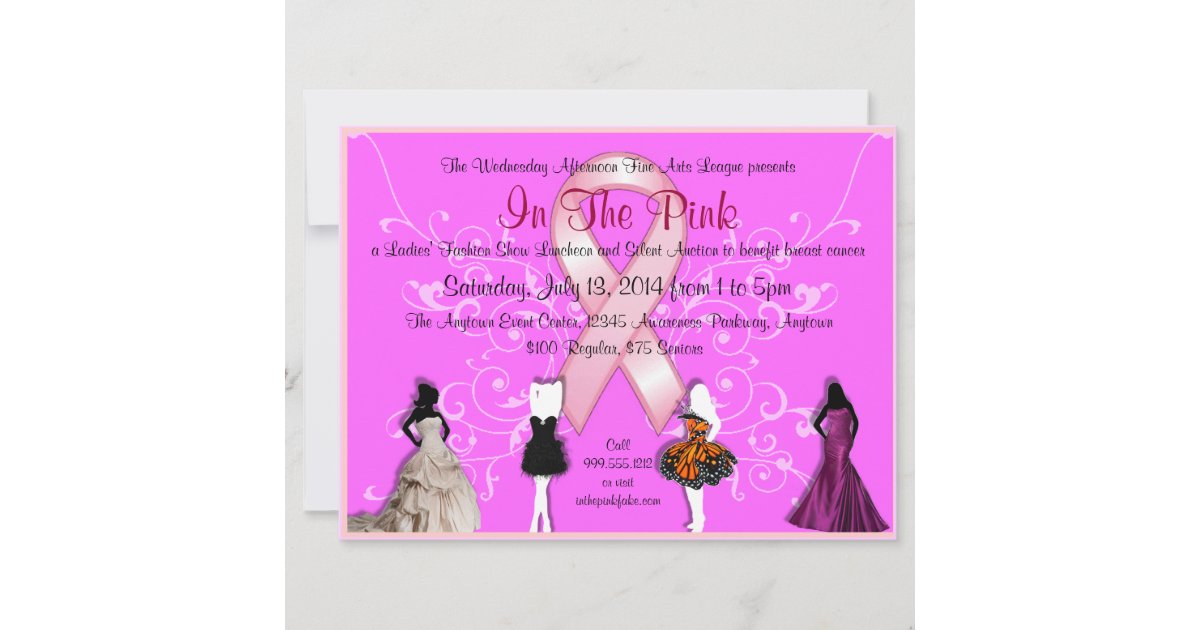 Custom Breast Cancer Event Invitations | Zazzle