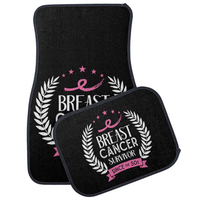 Custom Breast Cancer Survivor Awareness Since 50s Car Floor Mat | Zazzle