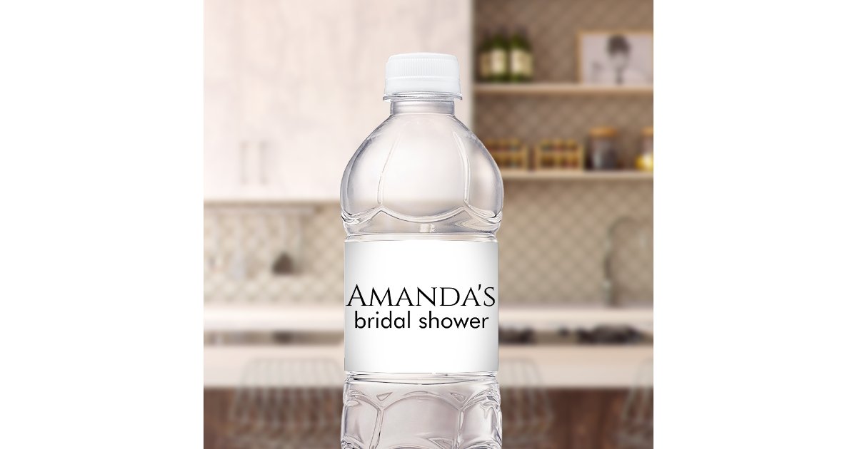 Custom Bridal Shower Bachelorette Party Minimalist Water Bottle Label ...