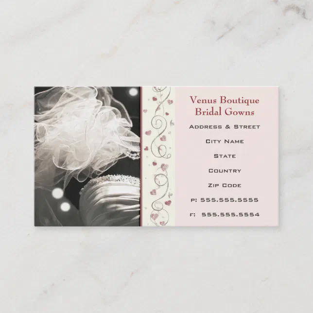 Custom Bridal / Wedding Dress Business Card | Zazzle
