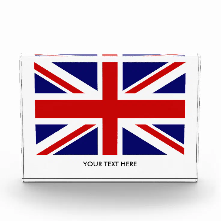 Custom British Union Jack flag acrylic award block | Zazzle